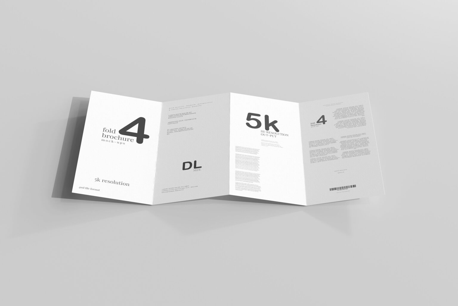 DL Size Four-Fold Brochure Mockup – MasterBundles