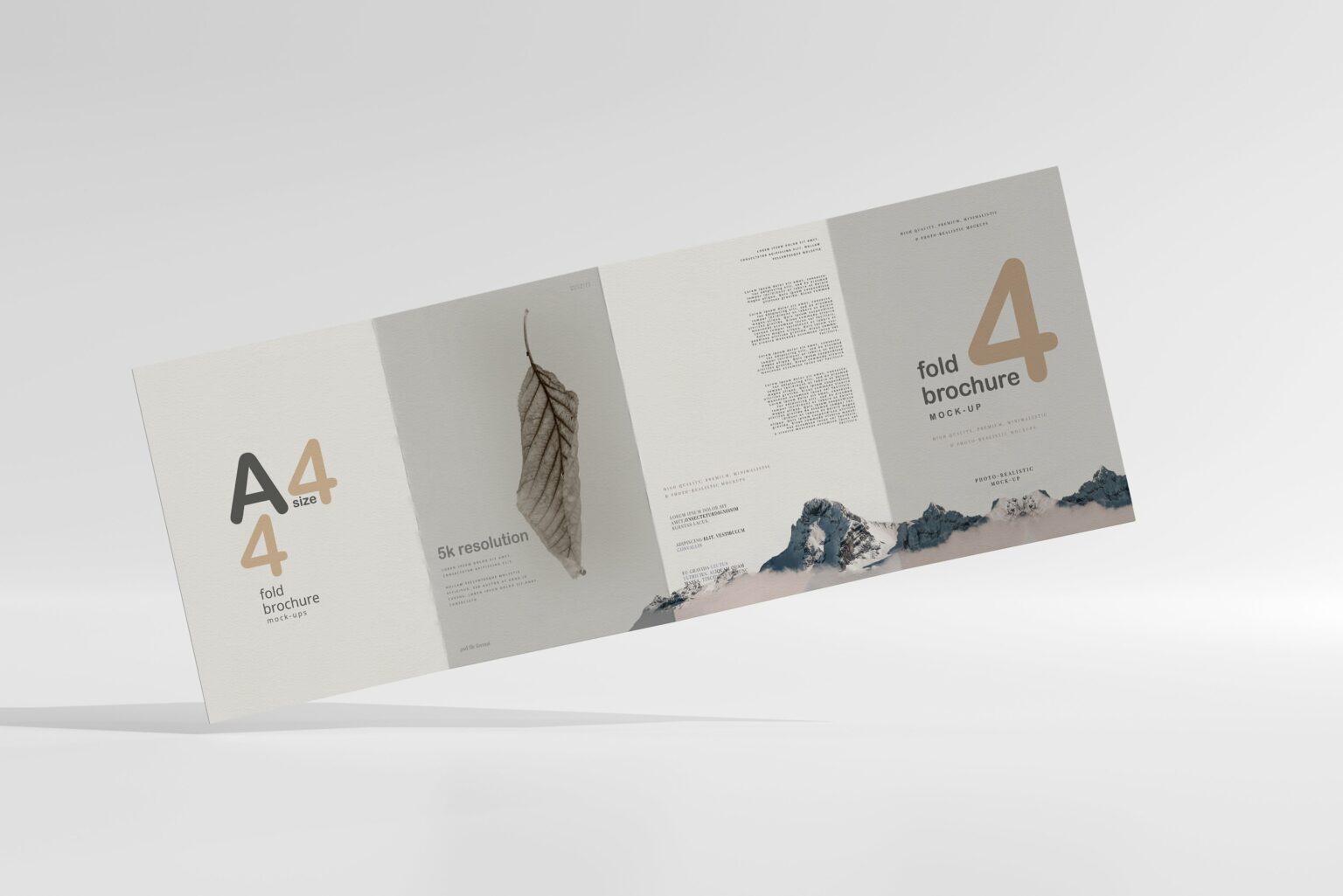 A4 Size Four Fold Brochure Mockup – MasterBundles