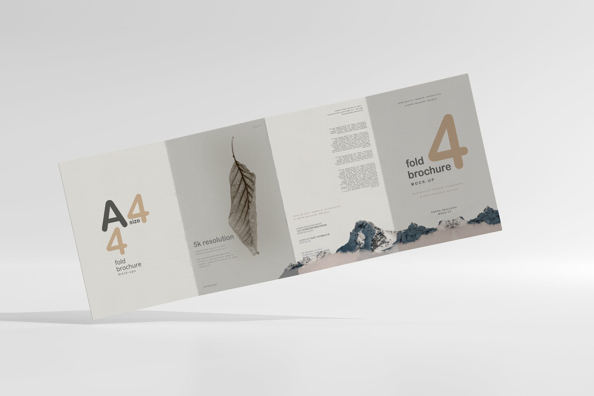 A4 Size Four Fold Brochure Mockup – MasterBundles