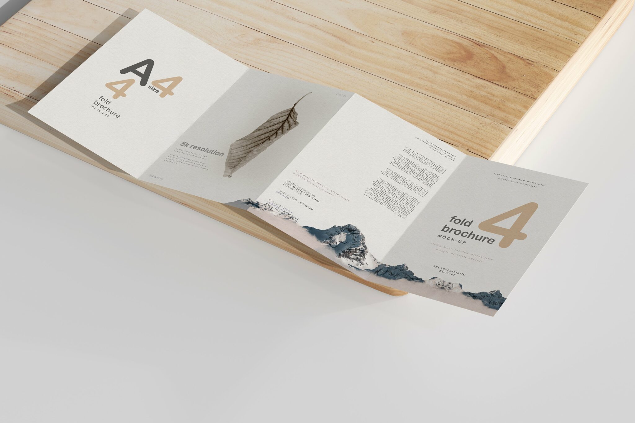 A4 Size Four Fold Brochure Mockup – MasterBundles