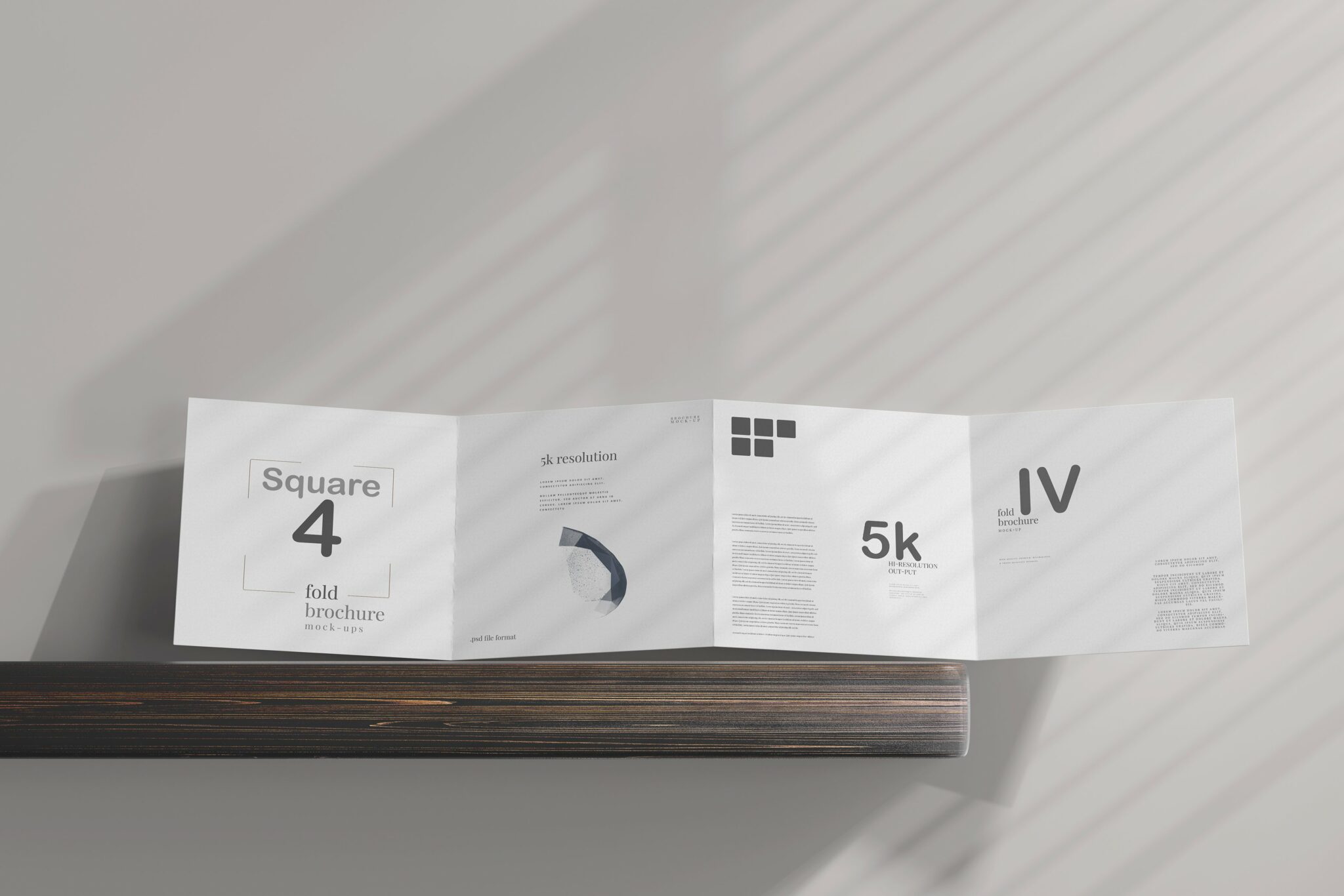 Square Four-Fold Brochure Mockup – MasterBundles