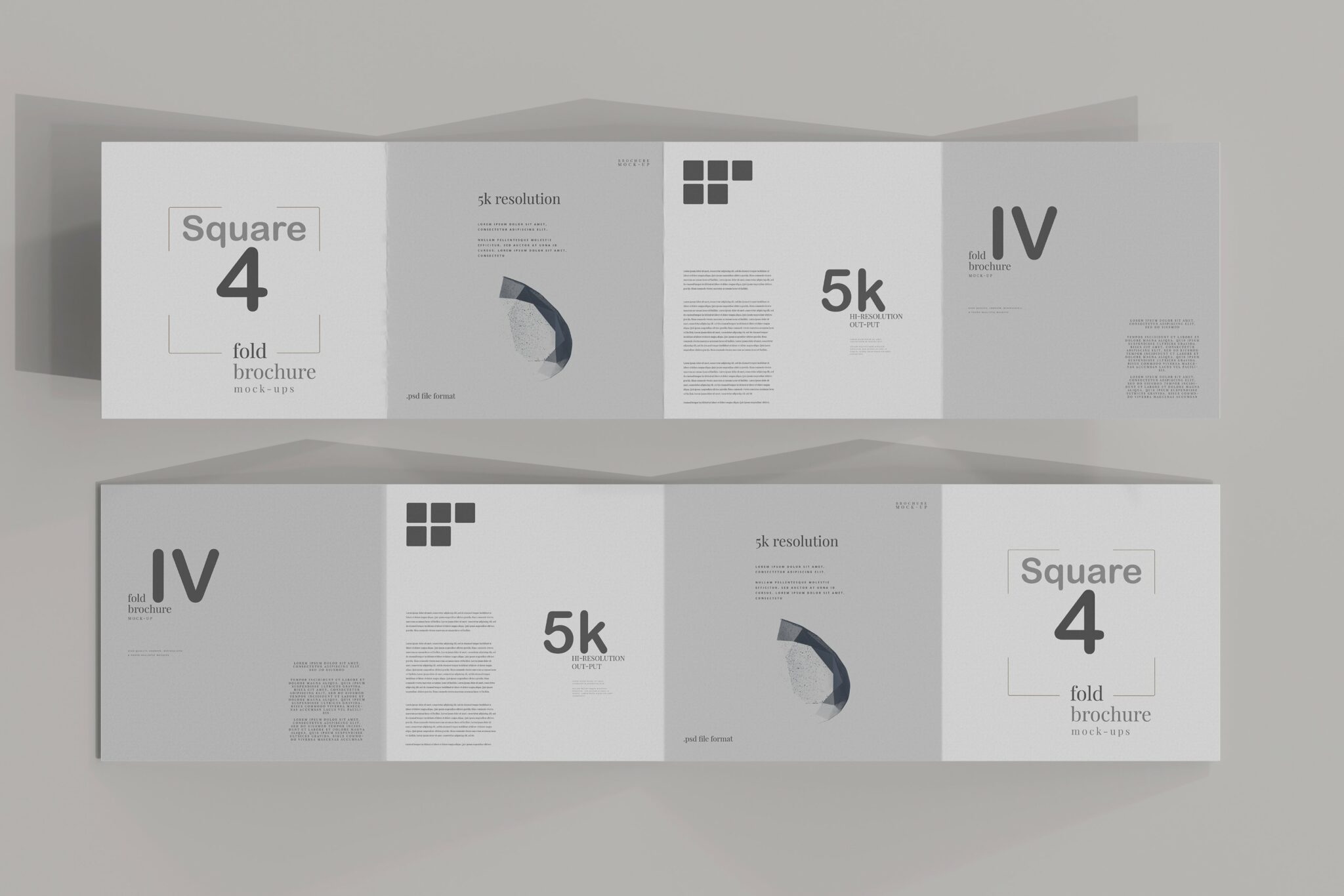 Square Four-Fold Brochure Mockup – MasterBundles