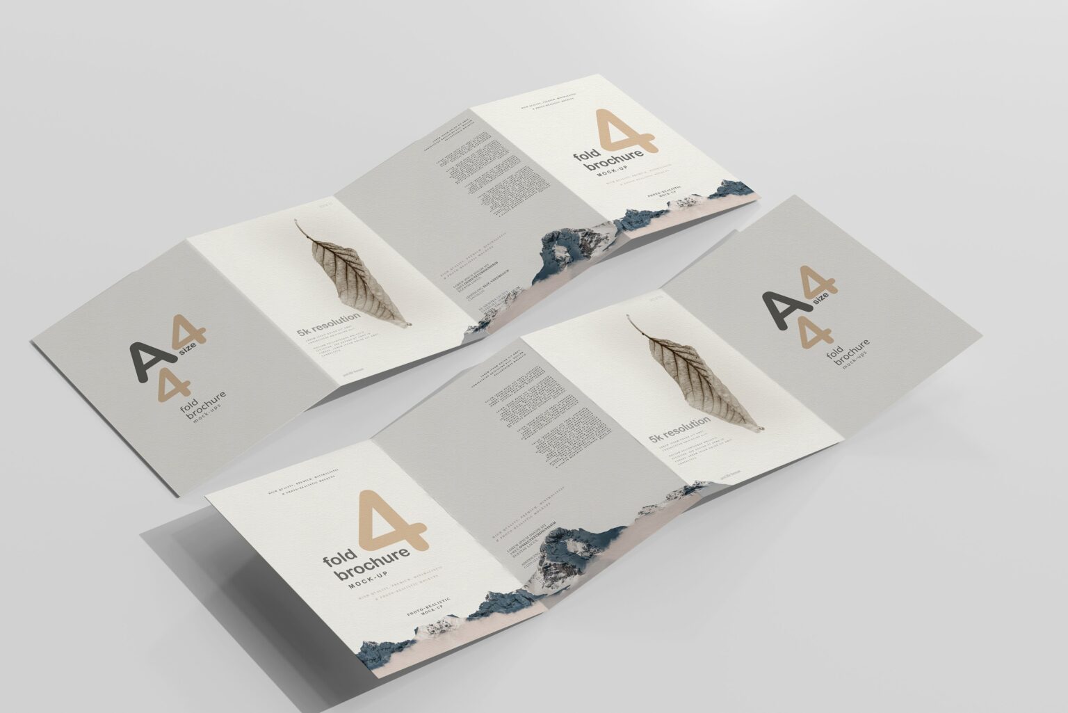A4 Size Four Fold Brochure Mockup – MasterBundles