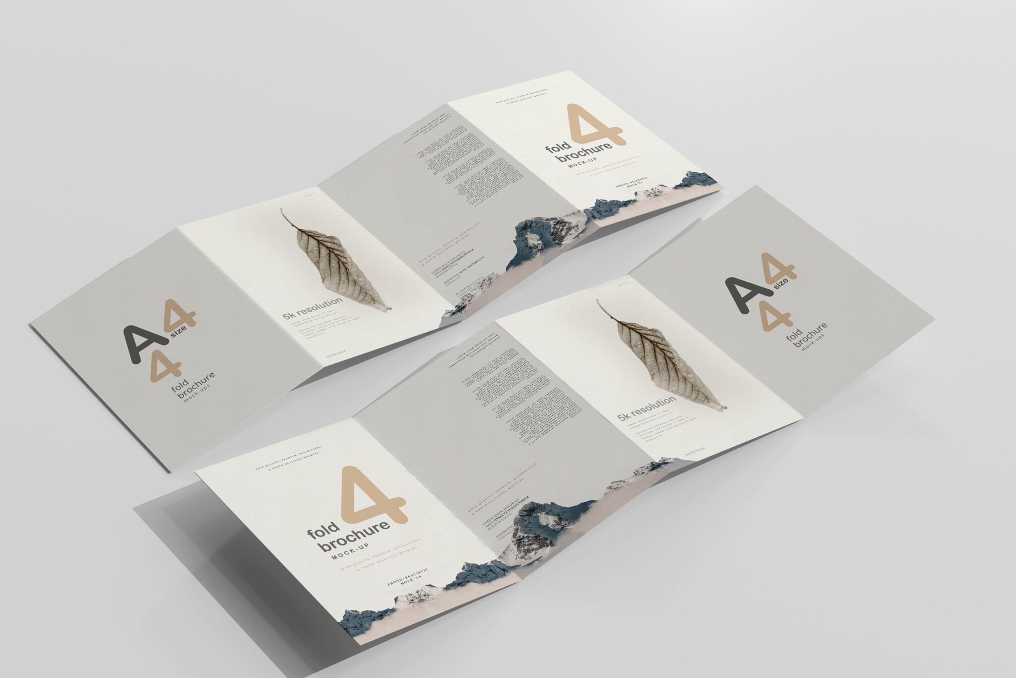 A4 Size Four Fold Brochure Mockup – MasterBundles