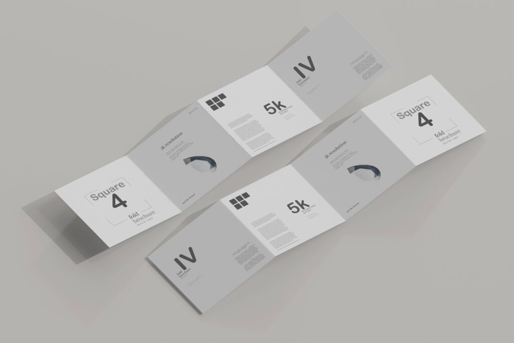 Square Four-Fold Brochure Mockup – MasterBundles