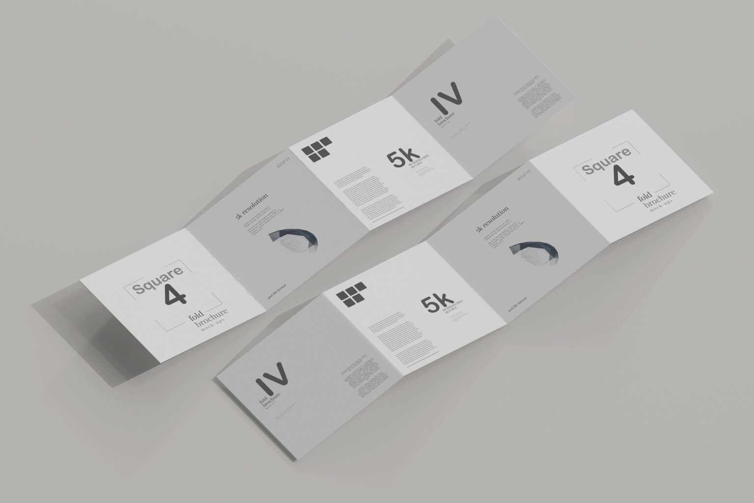 Square Four-Fold Brochure Mockup – MasterBundles