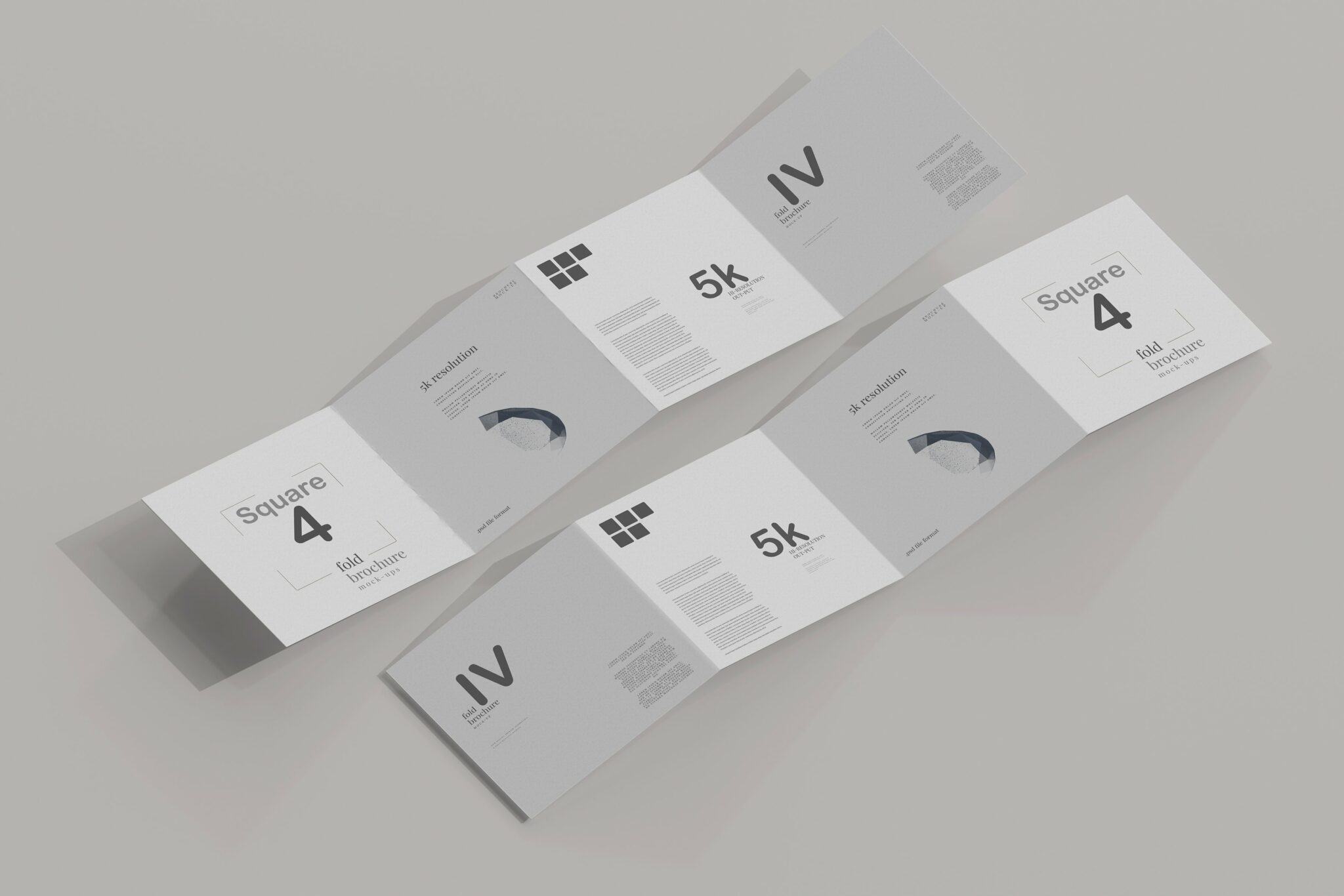 Square Four-Fold Brochure Mockup – MasterBundles