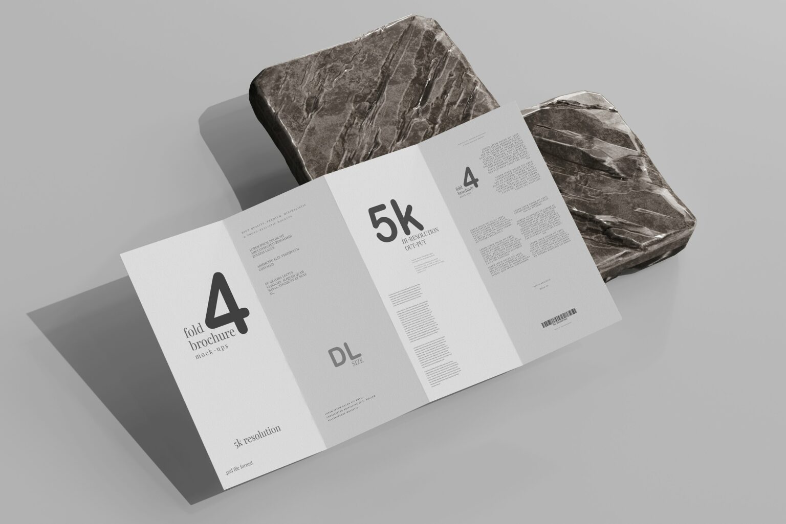 DL Size Four-Fold Brochure Mockup – MasterBundles