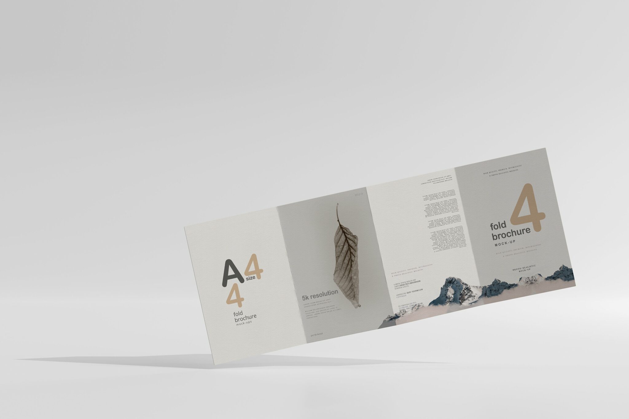 A4 Size Four Fold Brochure Mockup – MasterBundles