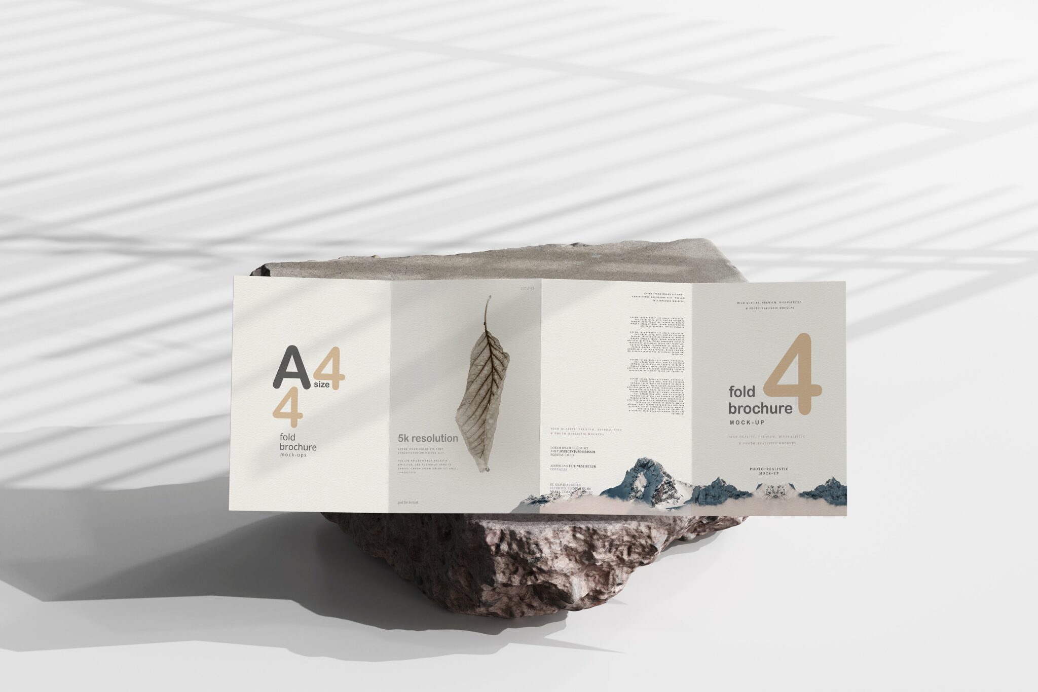 A4 Size Four Fold Brochure Mockup – MasterBundles