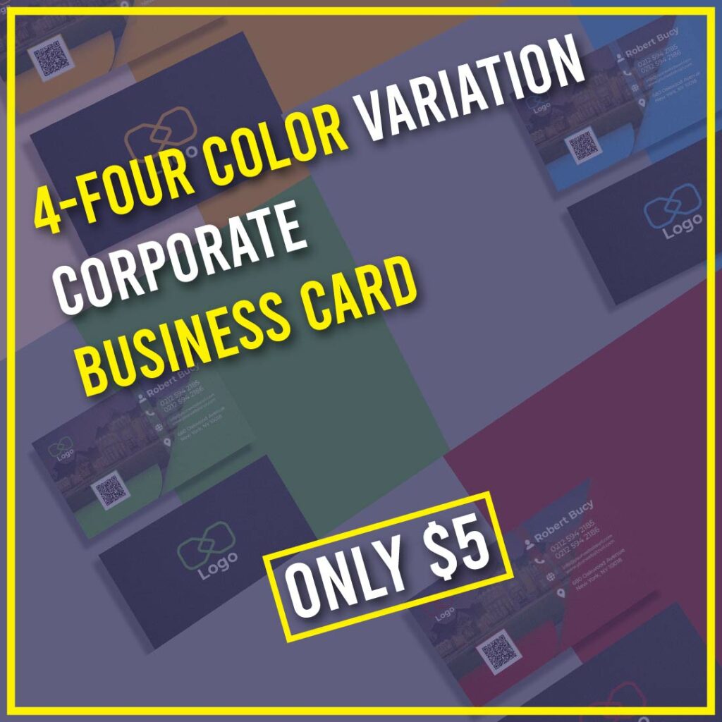 4-Four cover variation corporate Business Card design template minimal ...
