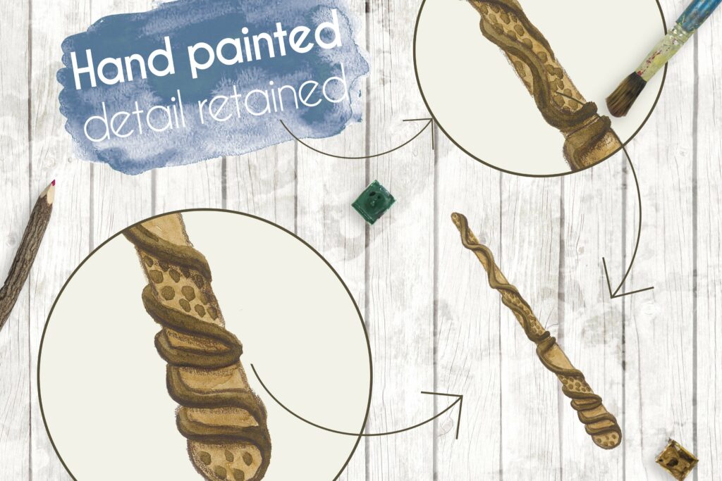 Watercolour Wooden Magic Wands – MasterBundles