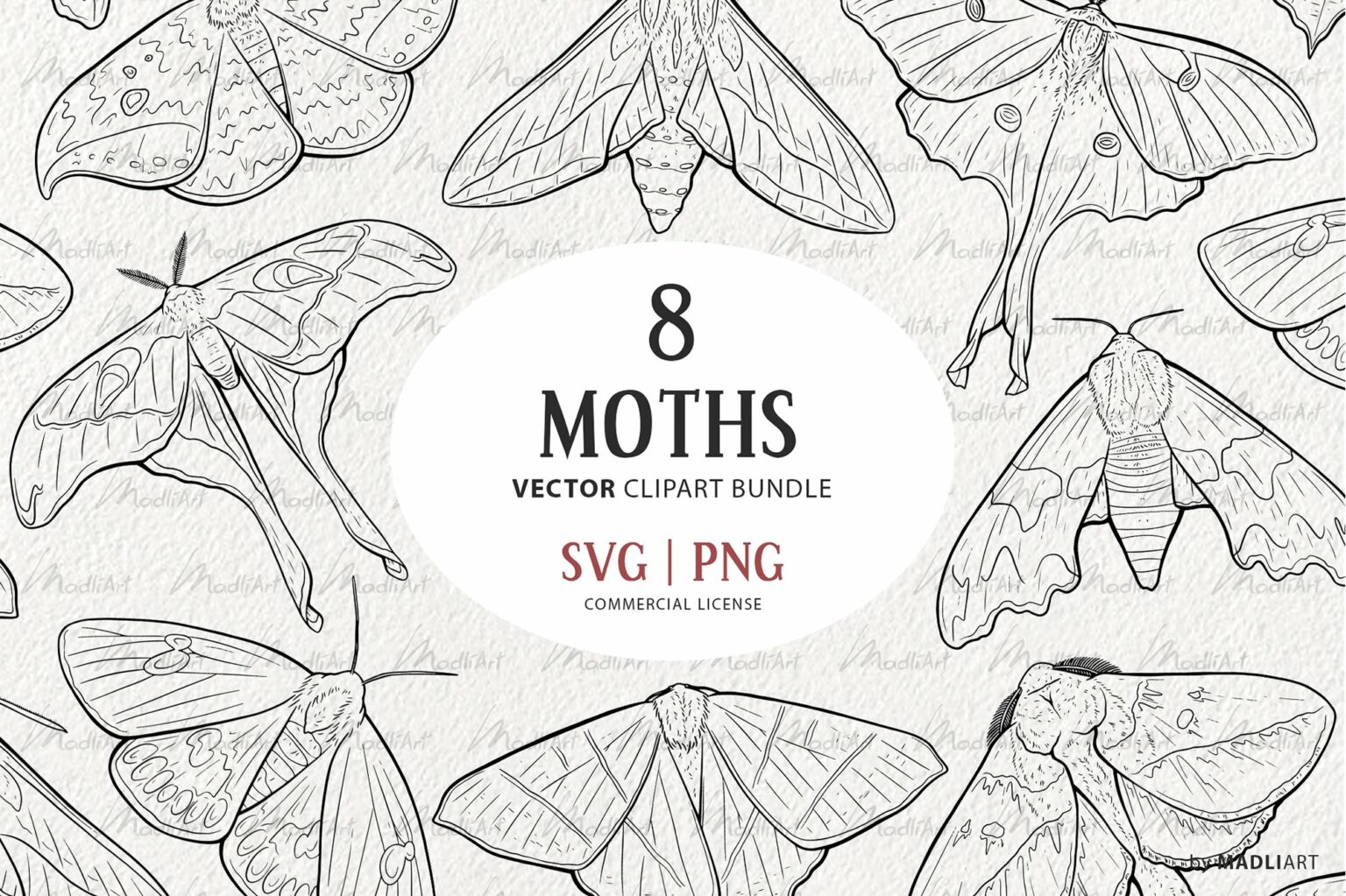 Moth Vector Clipart Bundle – MasterBundles