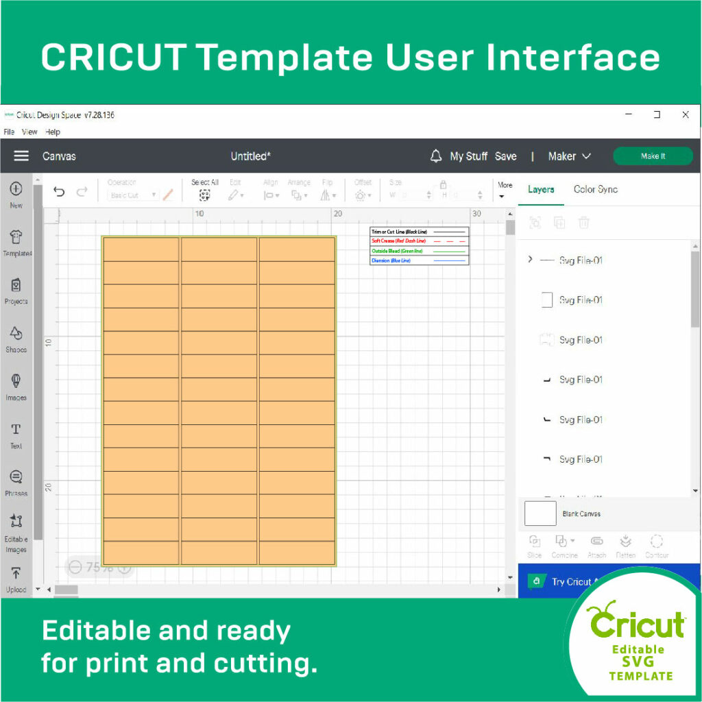 42 Adhesive Address Labels Dieline Template In A4 Sheet SVG, Ai, EPS ...