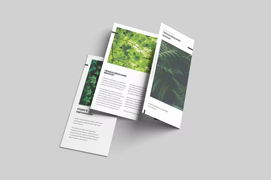Green Trifold Brochure Mockup – MasterBundles