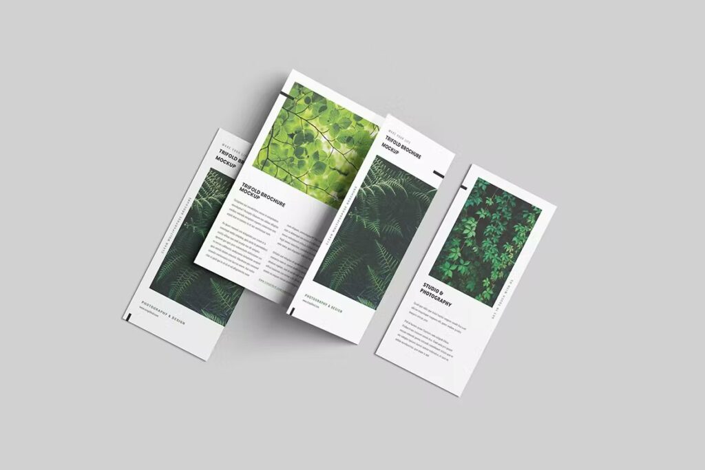 Green Trifold Brochure Mockup – MasterBundles