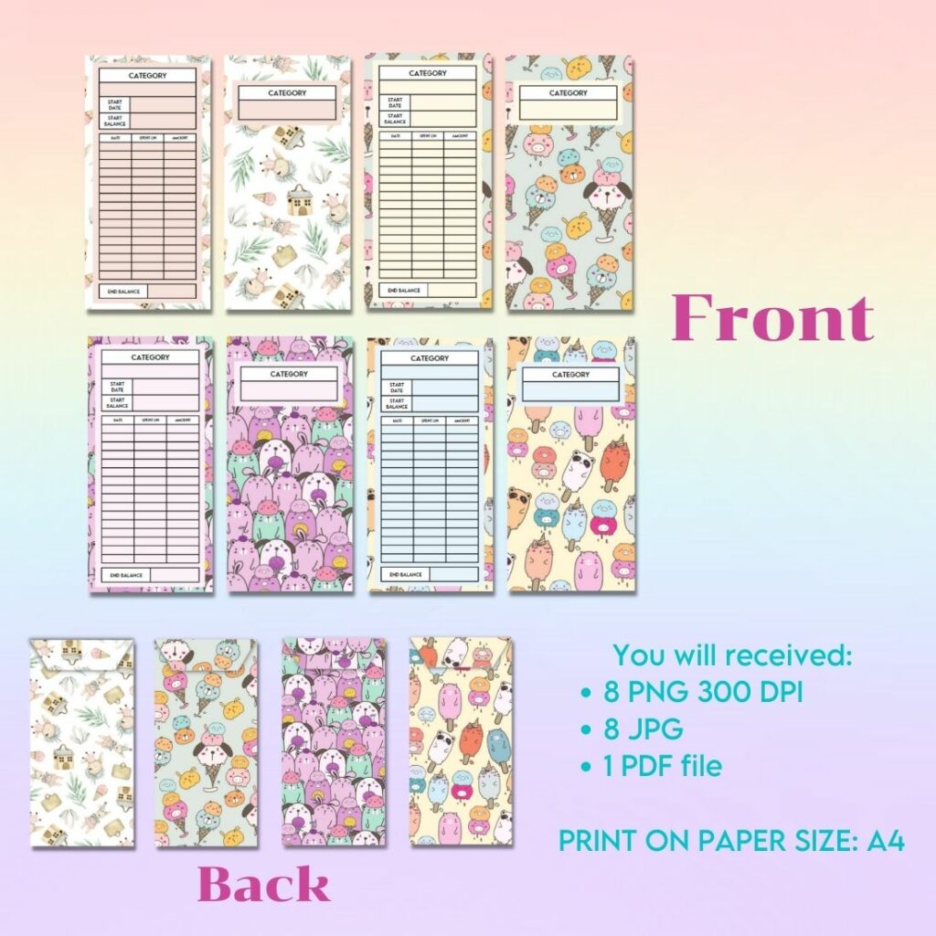 8 Printable Cash Envelopes #1 - MasterBundles