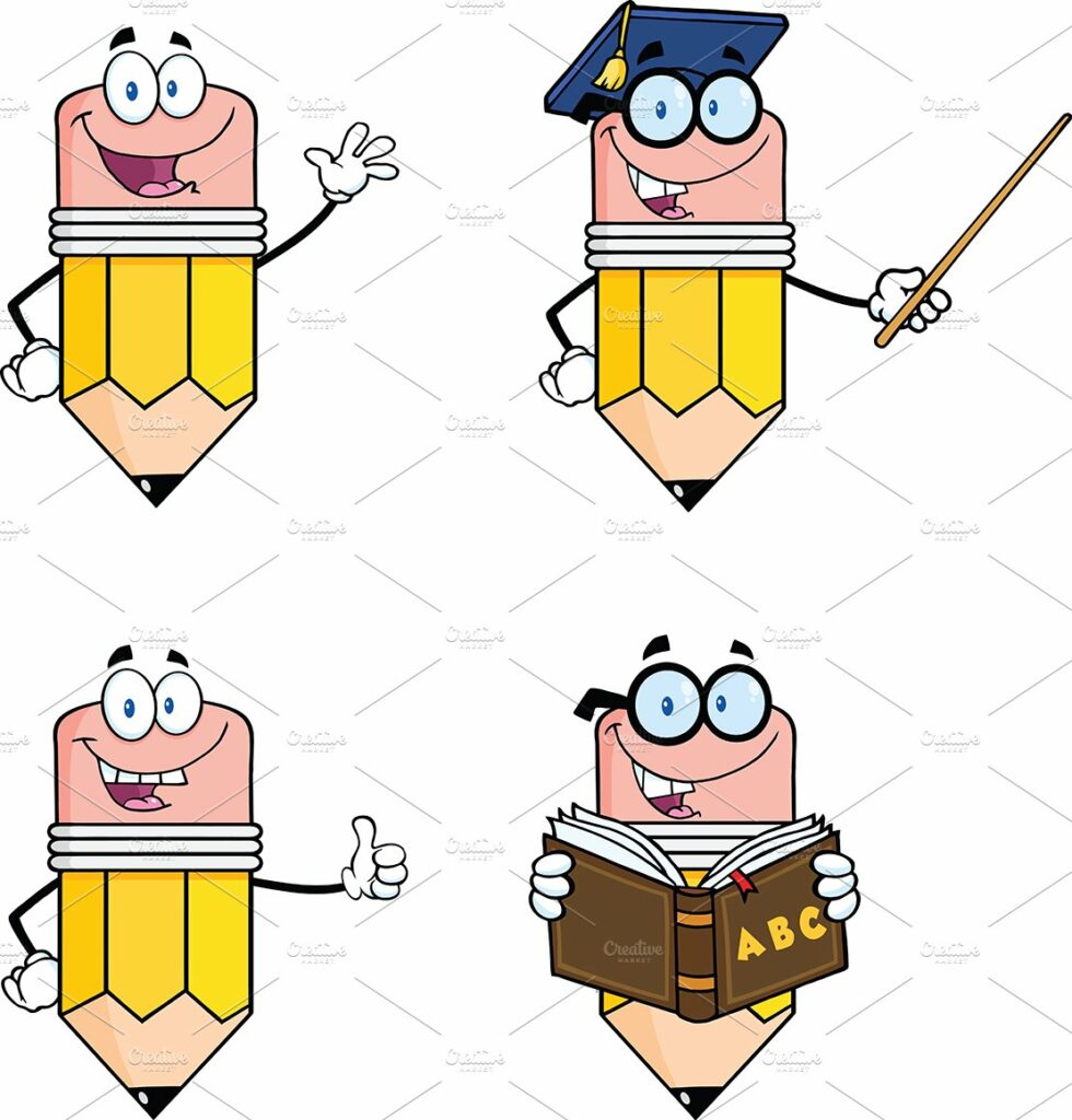 Pencil Characters Collection - 2 – MasterBundles