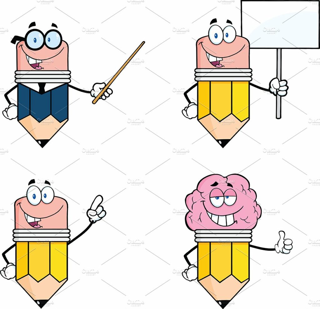 Pencil Characters Collection - 3 – MasterBundles