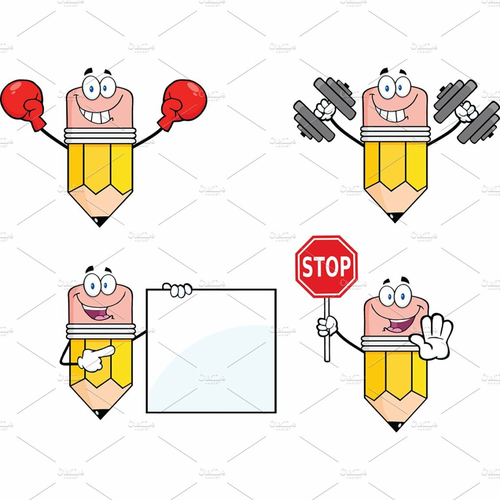 Pencil Characters Collection - 5 – MasterBundles