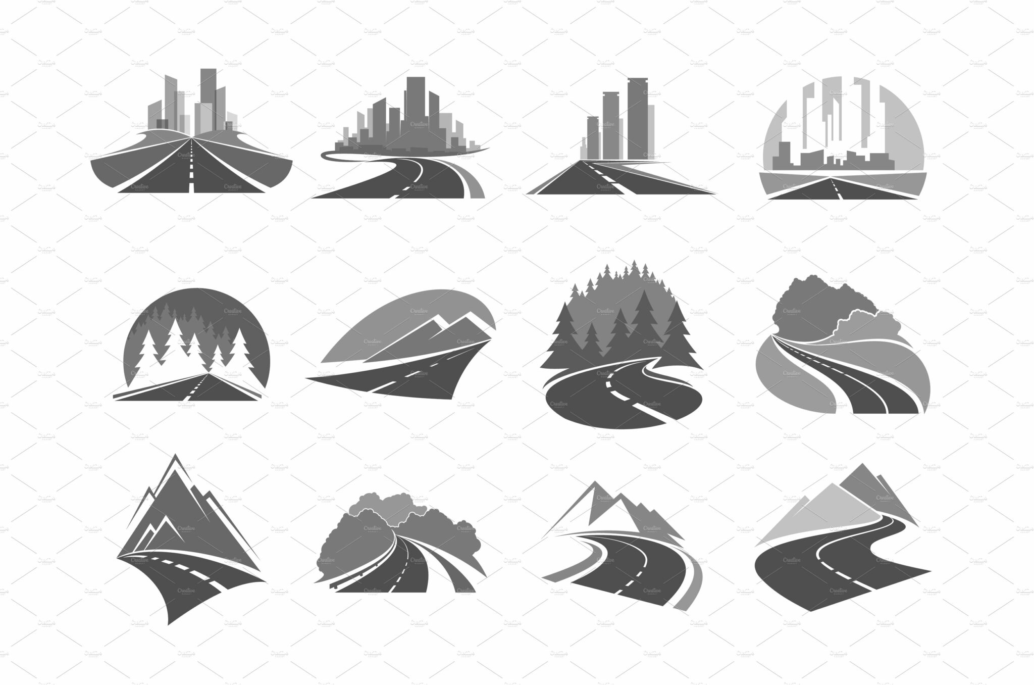 Road highway icons – MasterBundles