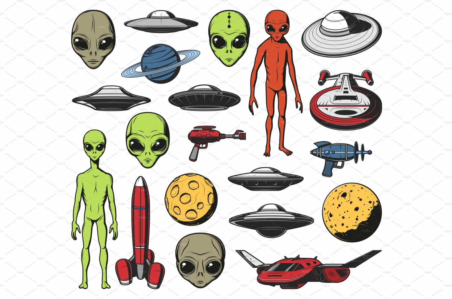 Aliens, ufo and space shuttles – MasterBundles