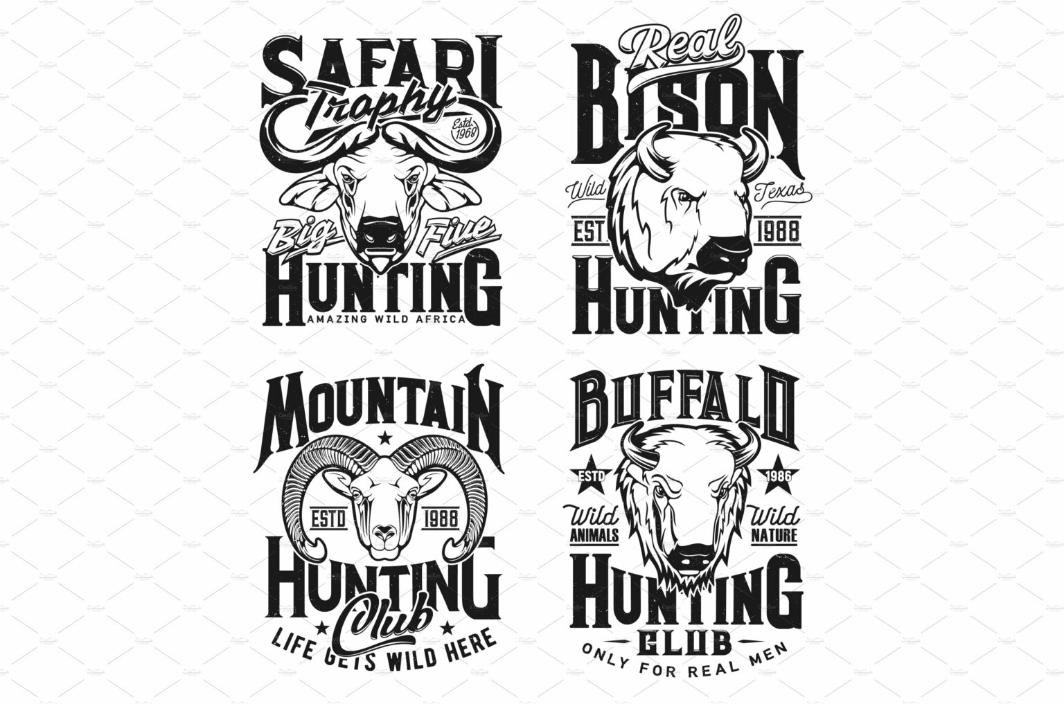 Ram, buffalo and bison bull print – MasterBundles