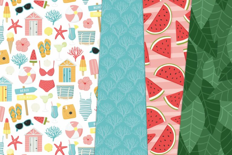 Summer Digital Paper Clipart Set – MasterBundles
