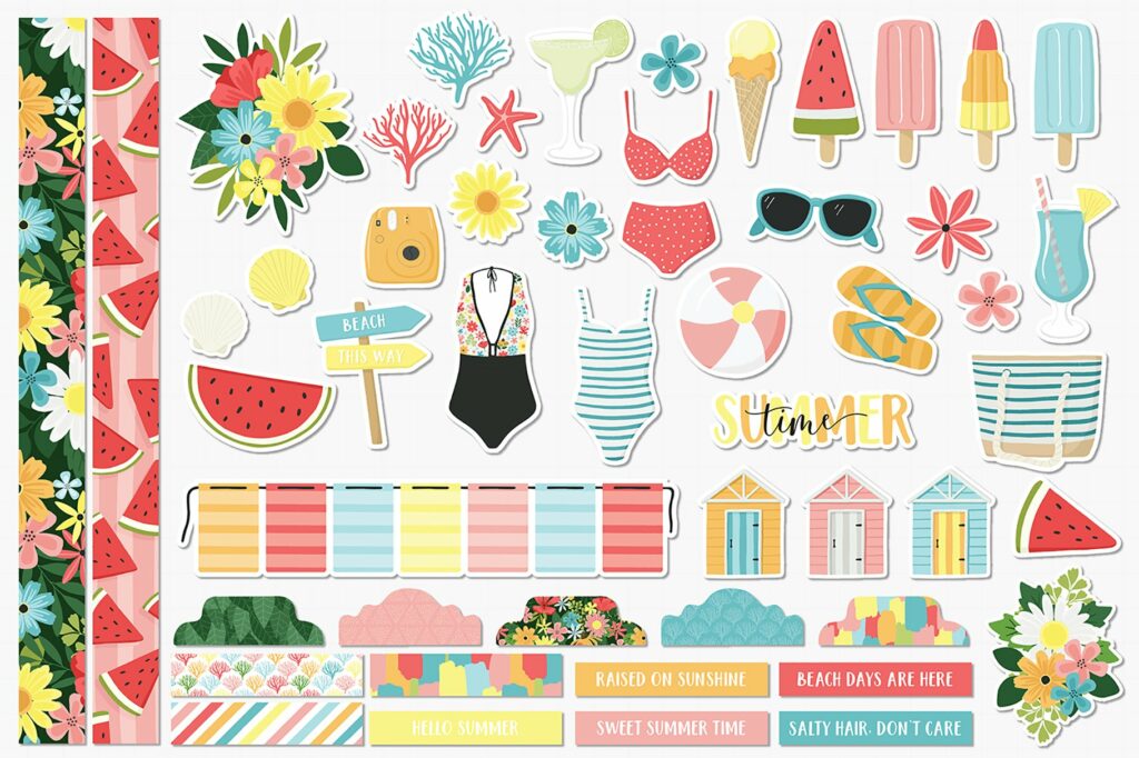 Summer Digital Paper Clipart Set – MasterBundles