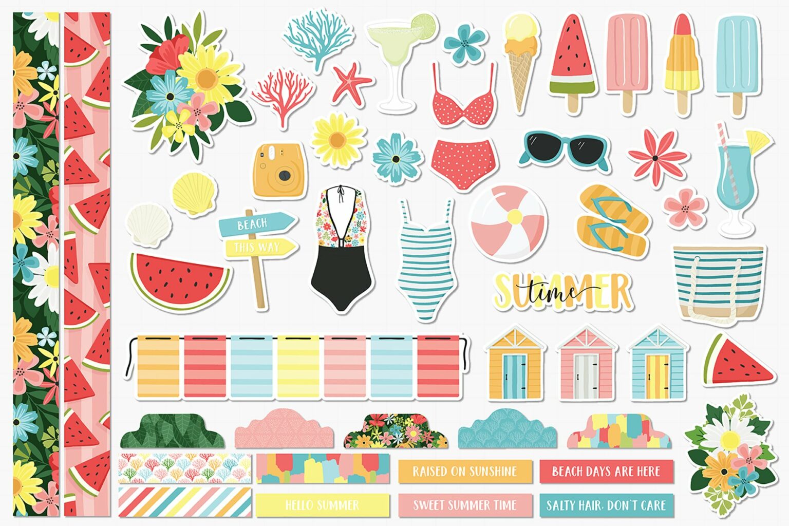 Summer Digital Paper Clipart Set – MasterBundles