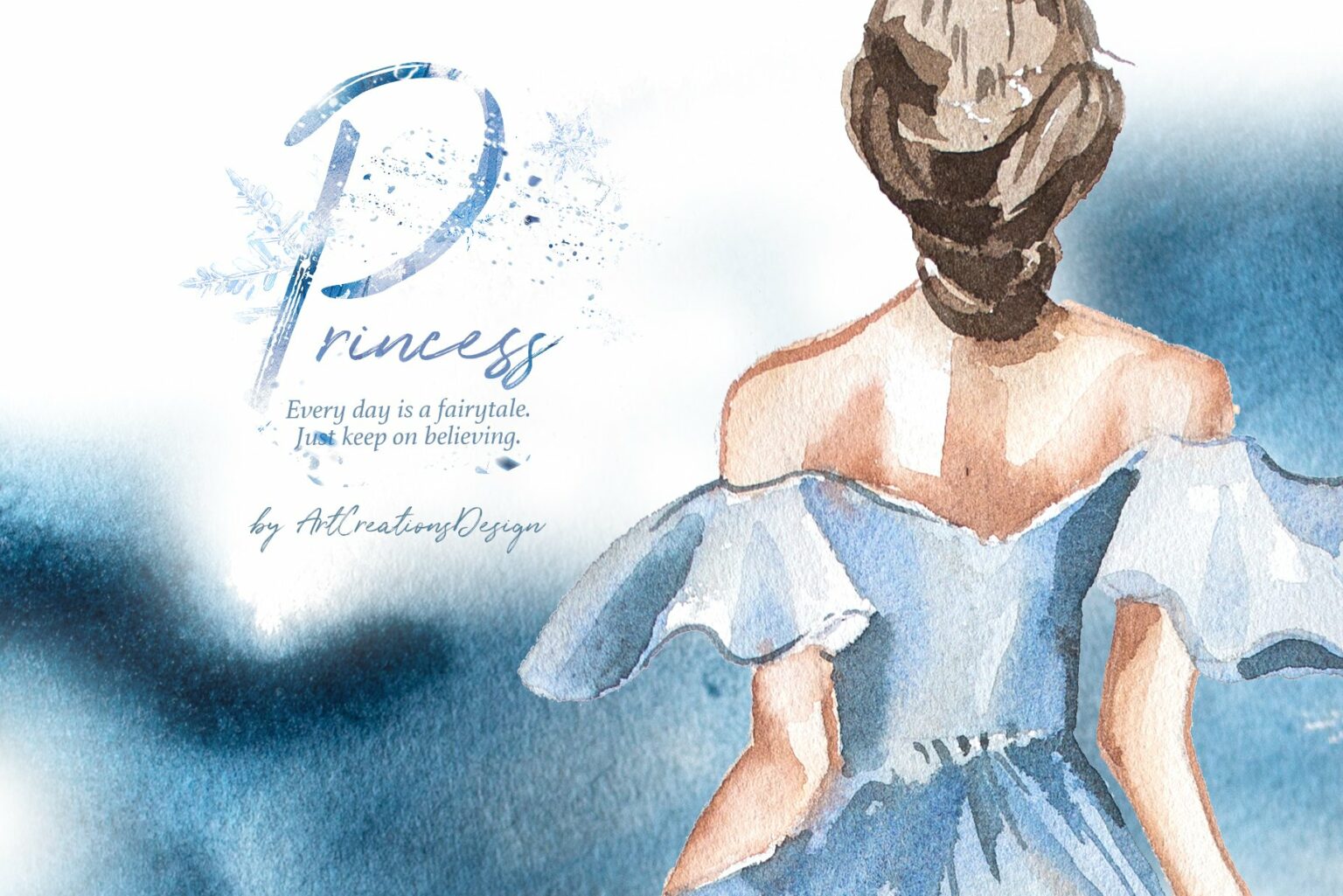 Watercolor Princess Clipart Set – MasterBundles