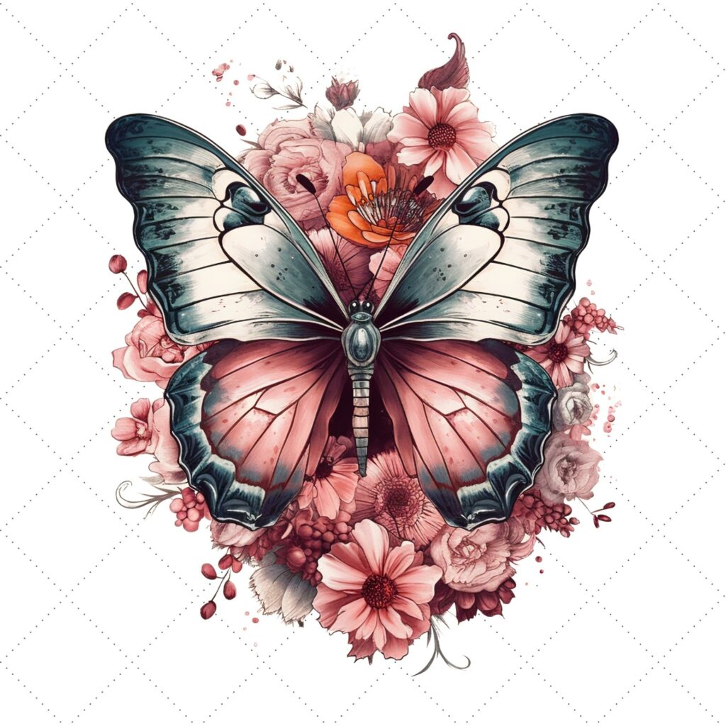 Pink Butterfly Sublimation Clipart Bundle - MasterBundles