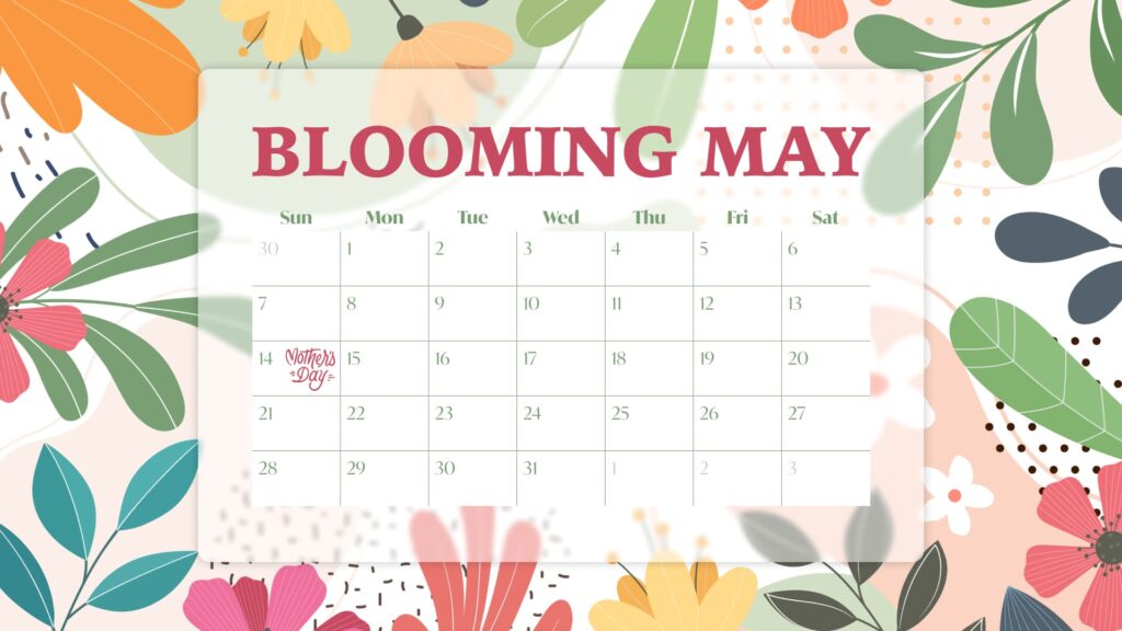 Free Blooming May Calendar – MasterBundles