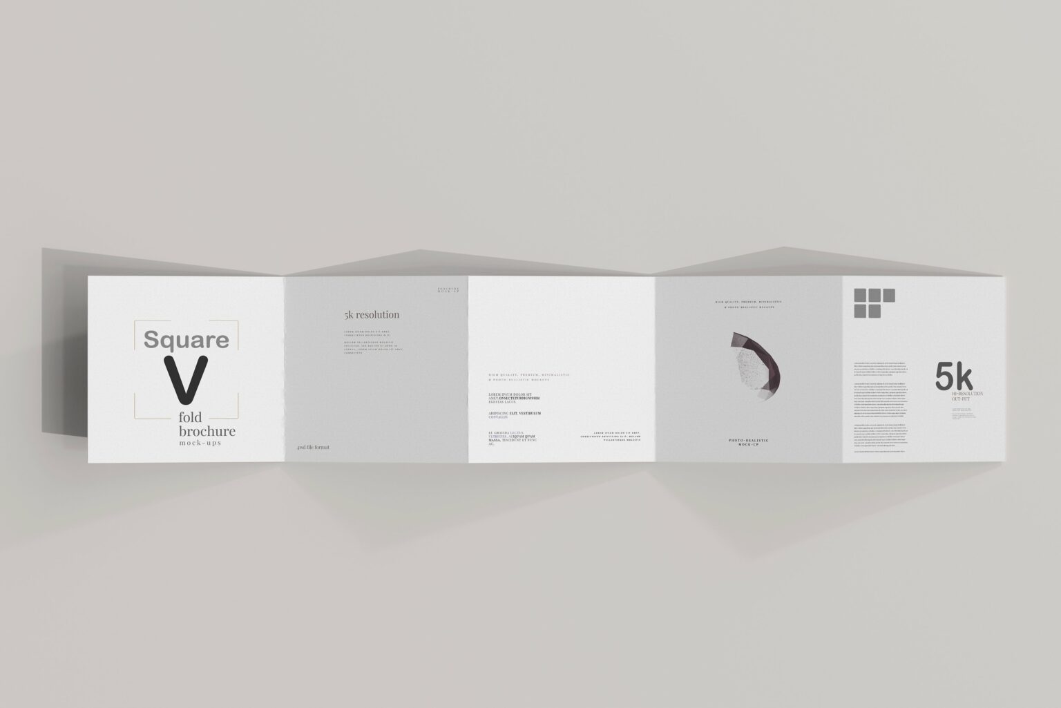 Square Five-Fold Brochure Mockup – MasterBundles