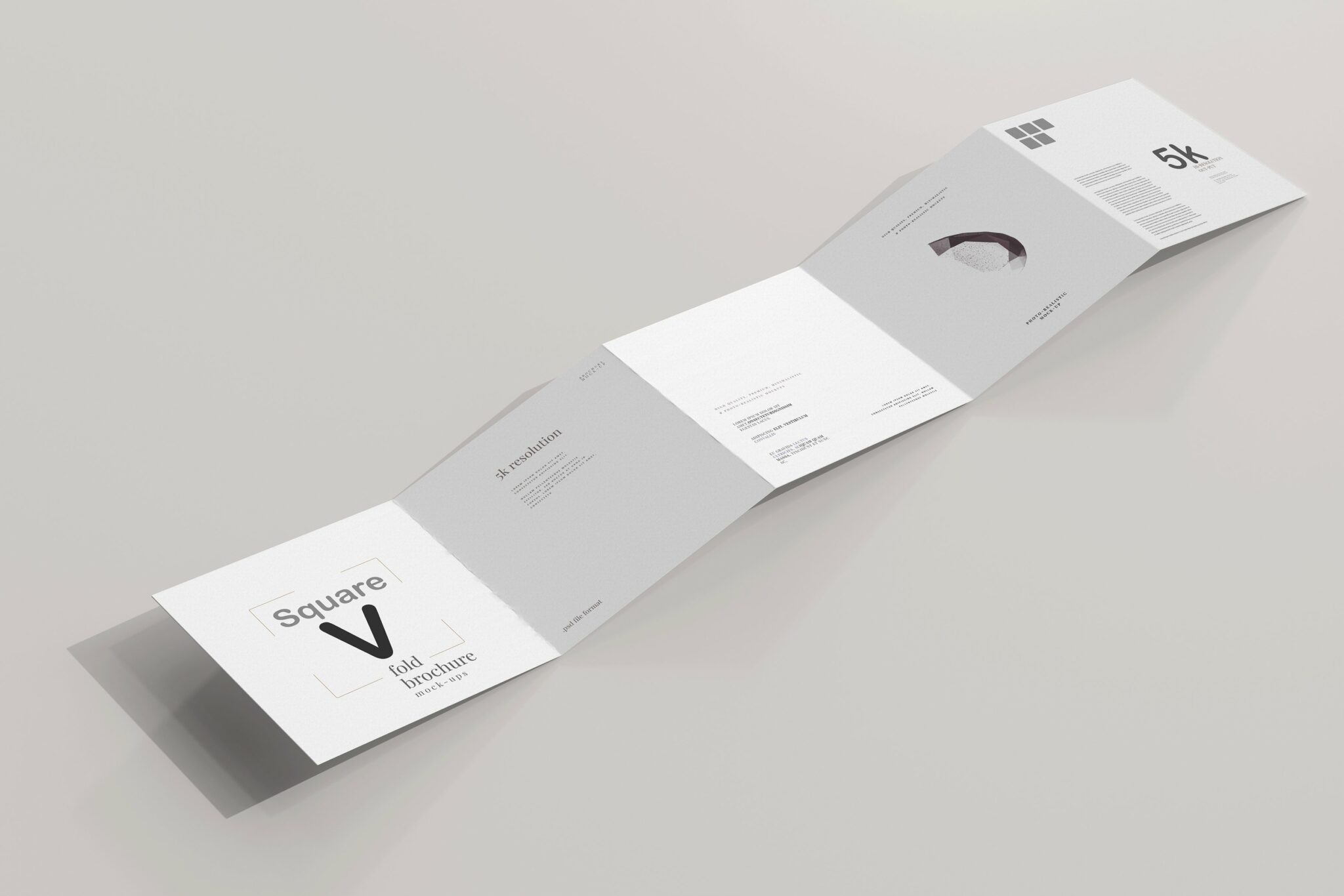 Square Five-Fold Brochure Mockup – MasterBundles
