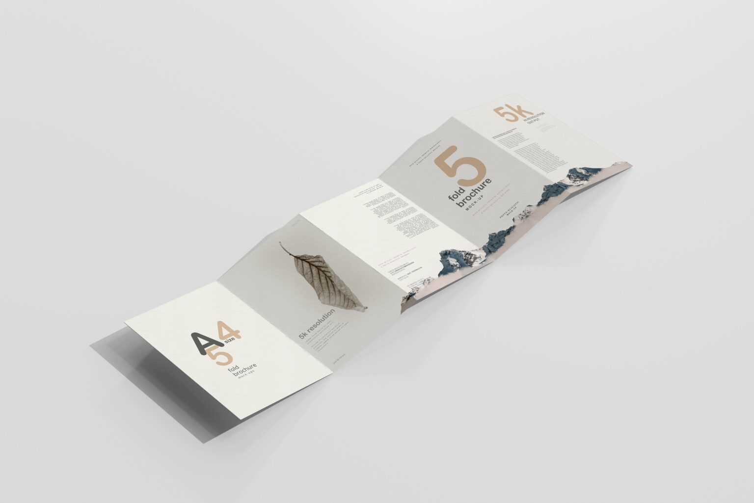 A4 Size Five Fold Brochure Mockup – MasterBundles