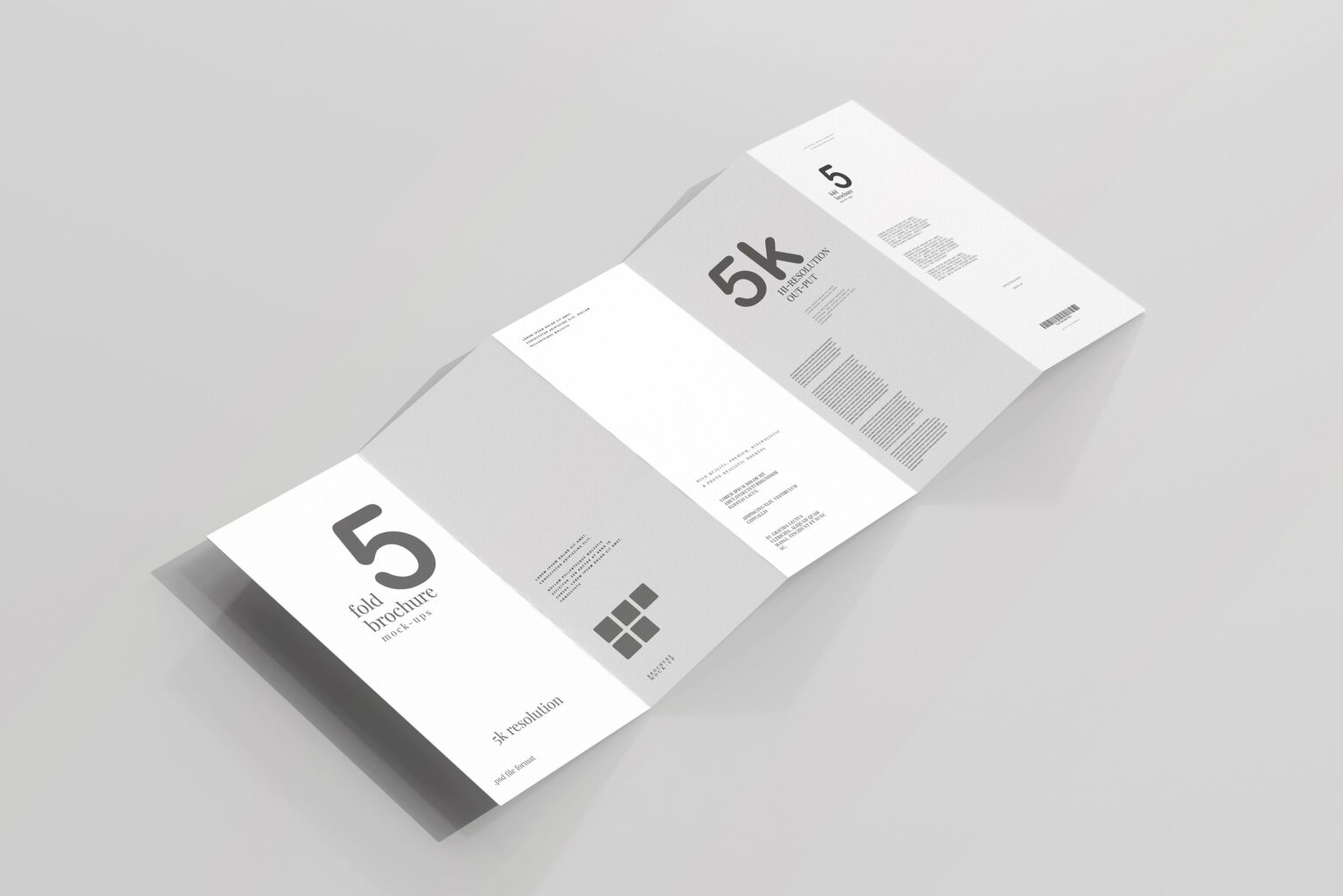 DL Size Five-Fold Brochure Mockup – MasterBundles