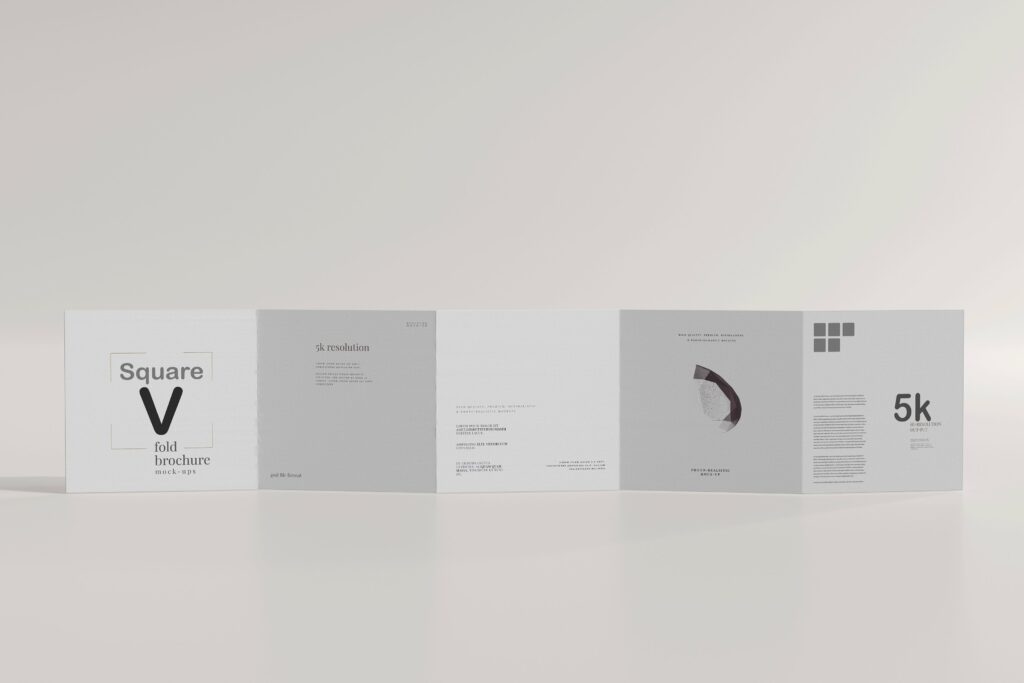 Square Five-Fold Brochure Mockup – MasterBundles