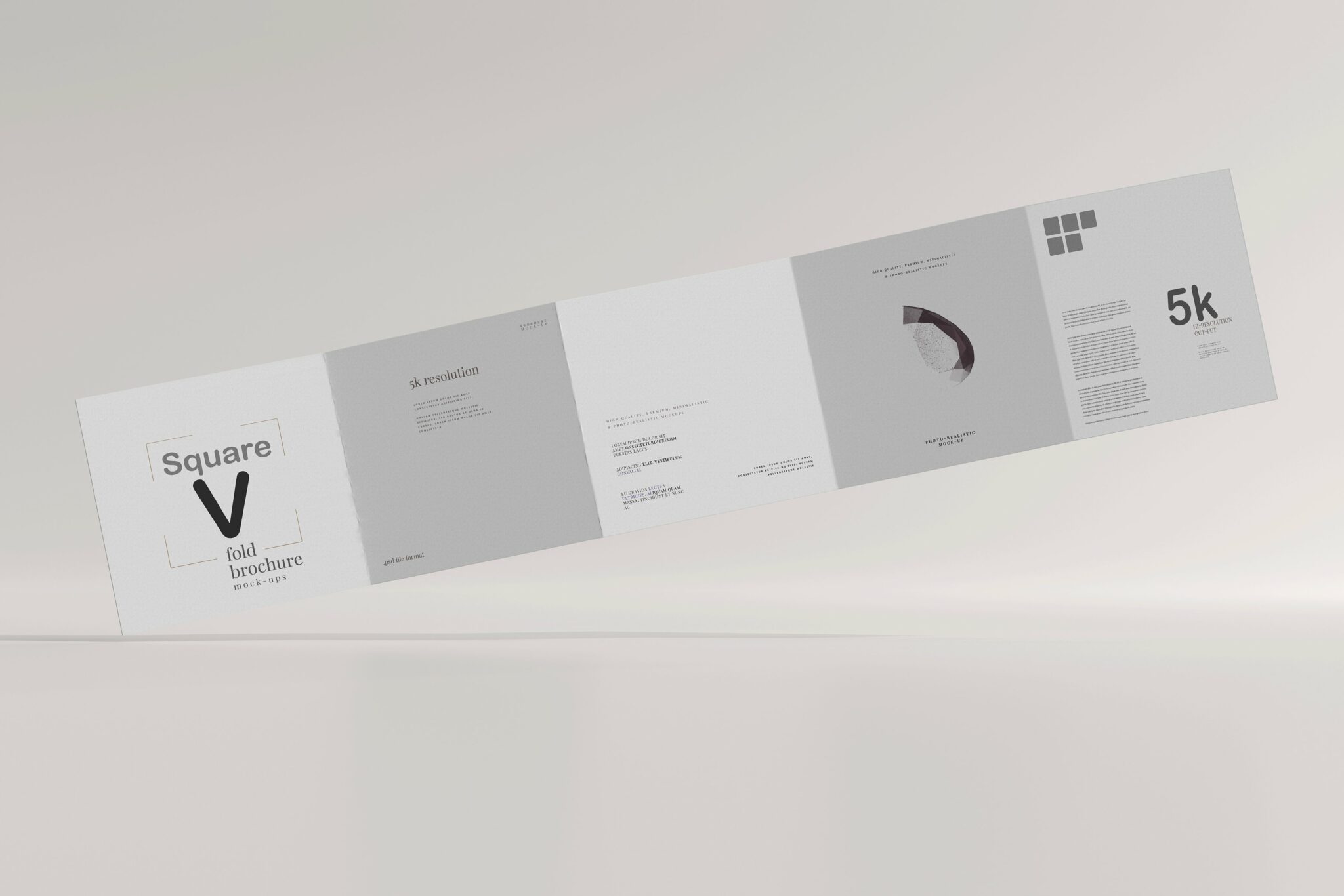 Square Five-Fold Brochure Mockup – MasterBundles