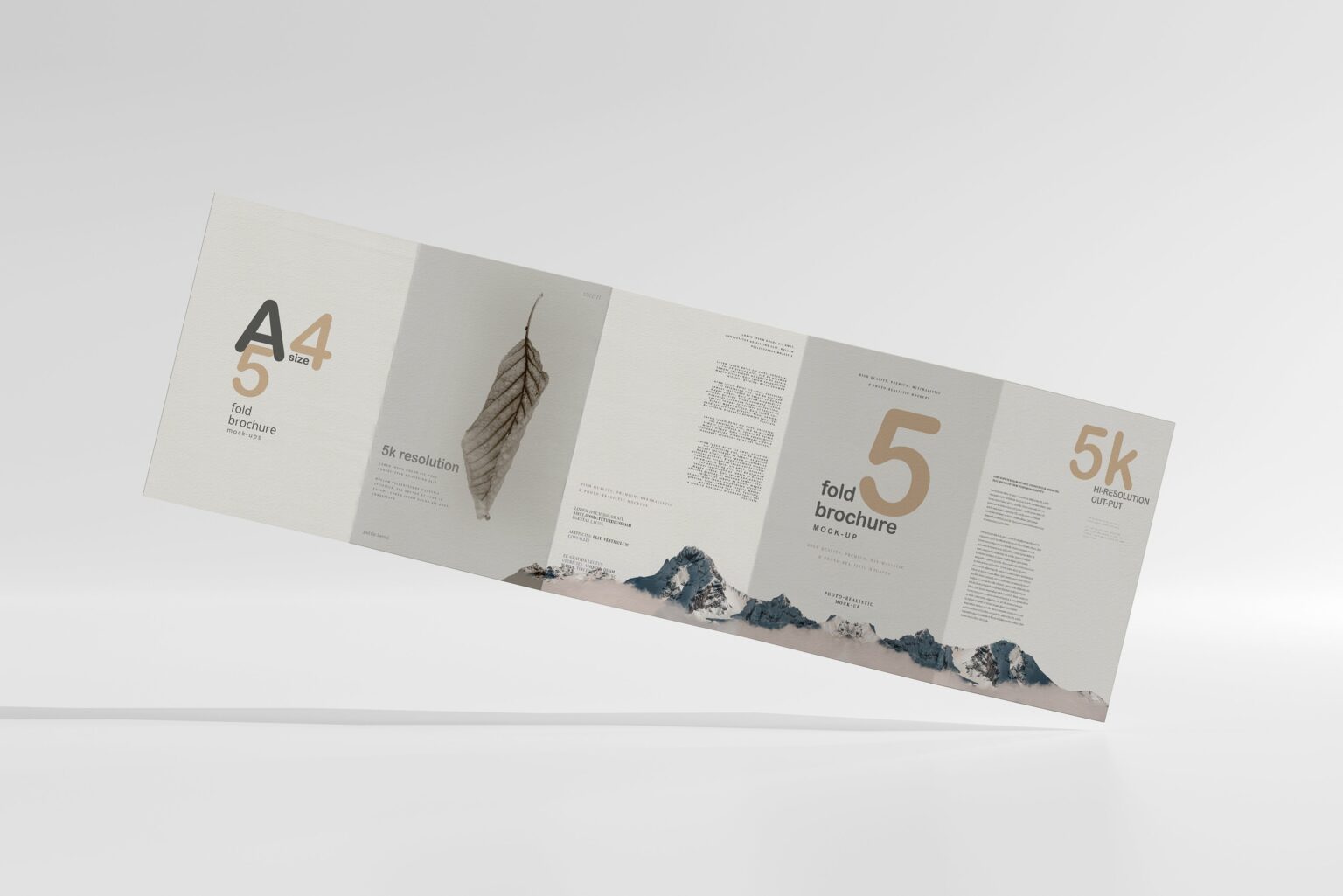 A4 Size Five Fold Brochure Mockup – MasterBundles