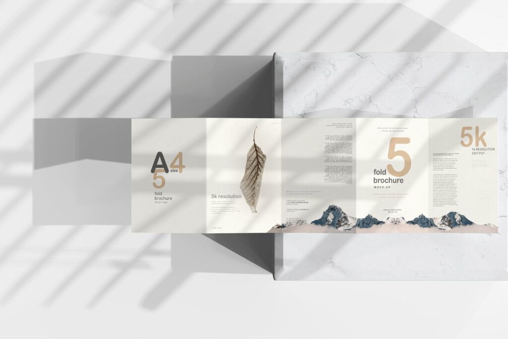 A4 Size Five Fold Brochure Mockup – MasterBundles