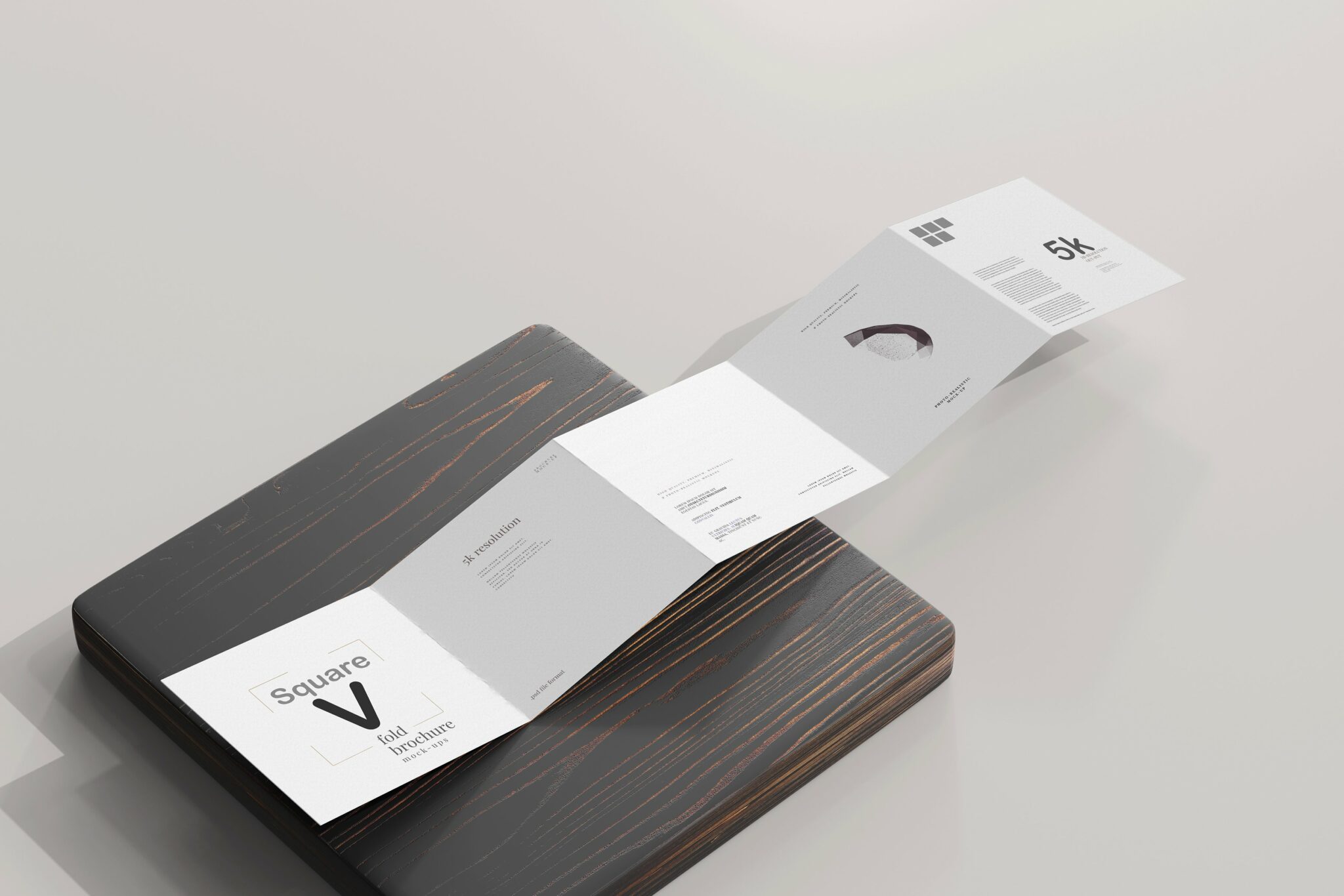 Square Five-Fold Brochure Mockup – MasterBundles