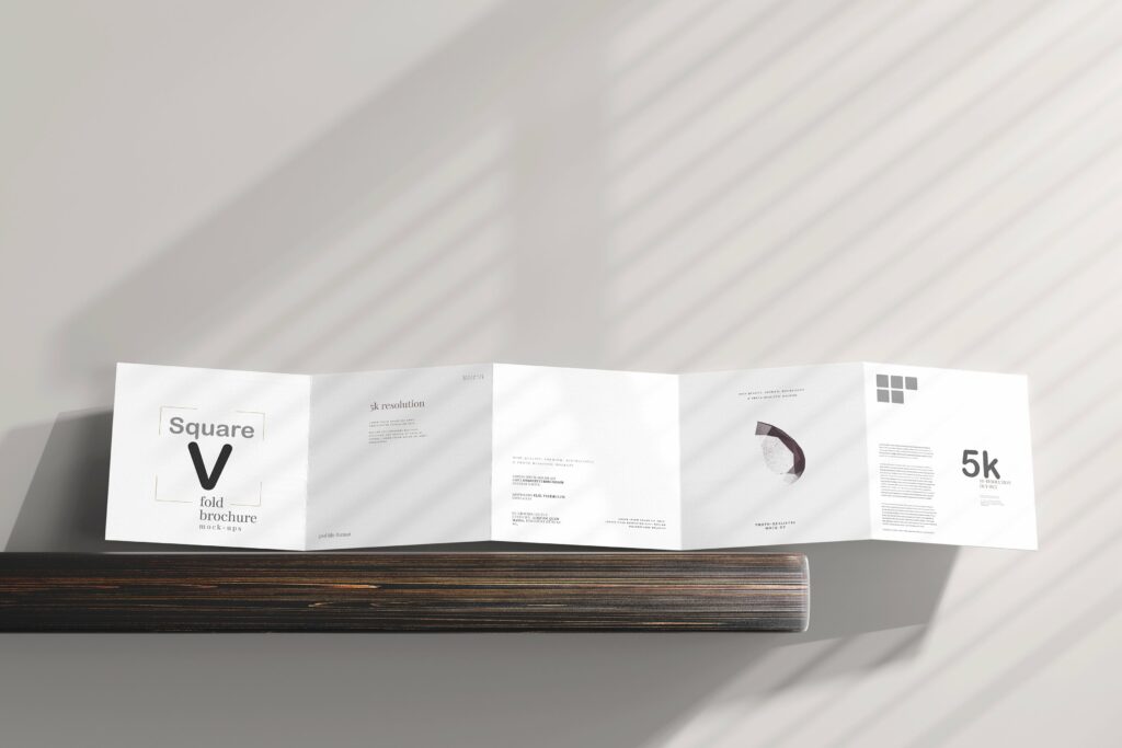 Square Five-Fold Brochure Mockup – MasterBundles
