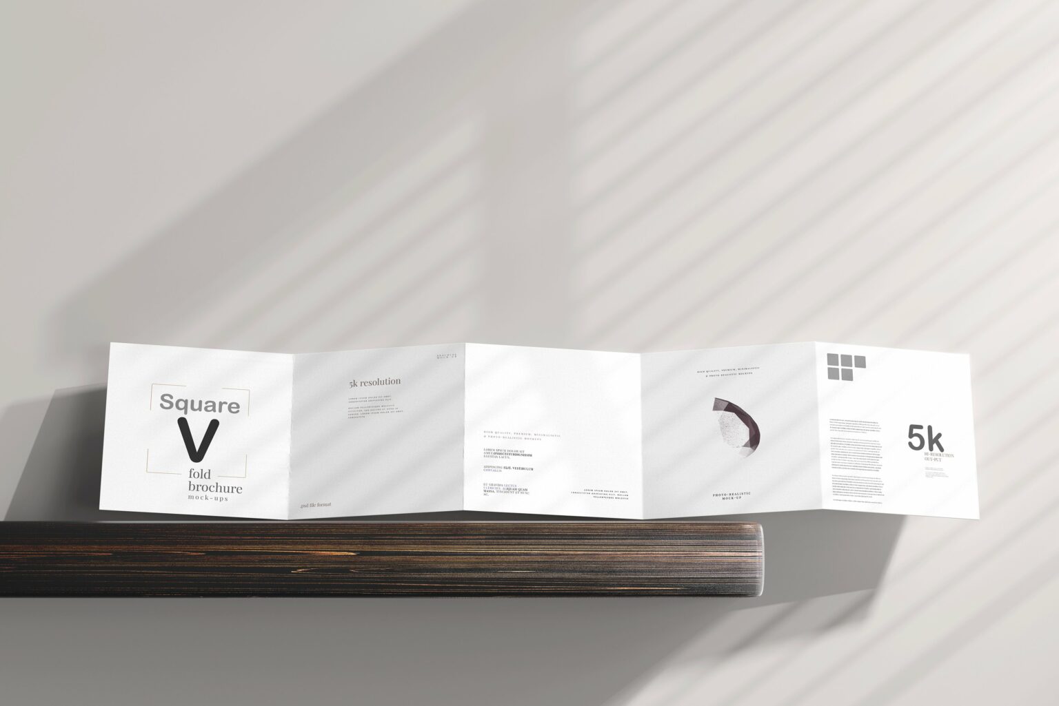Square Five-Fold Brochure Mockup – MasterBundles