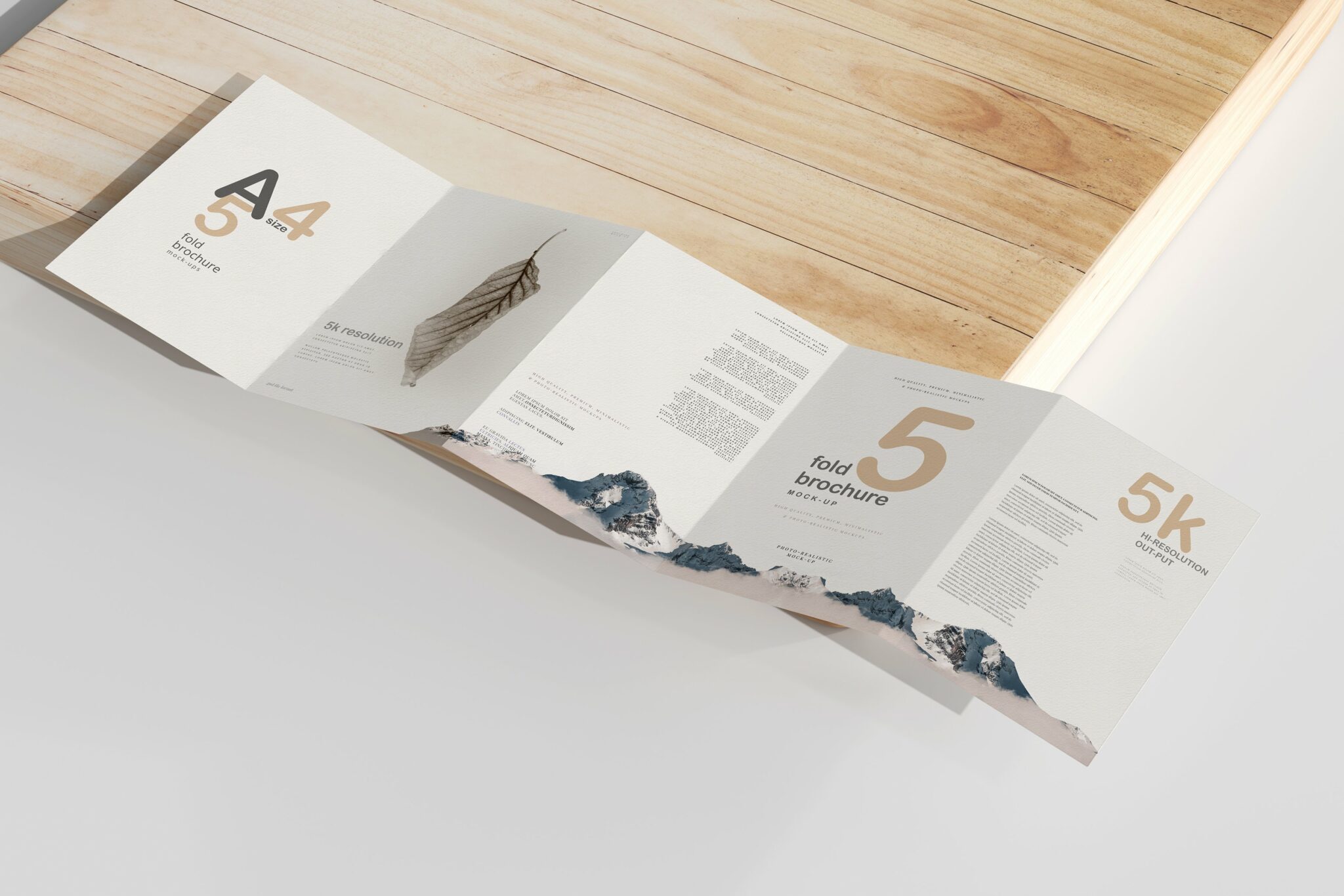 A4 Size Five Fold Brochure Mockup – MasterBundles