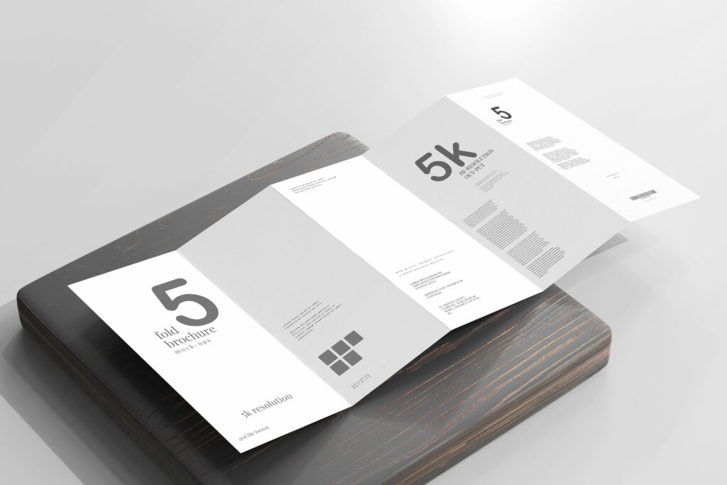 DL Size Five-Fold Brochure Mockup – MasterBundles