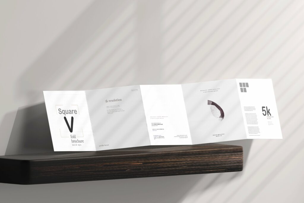 Square Five-Fold Brochure Mockup – MasterBundles