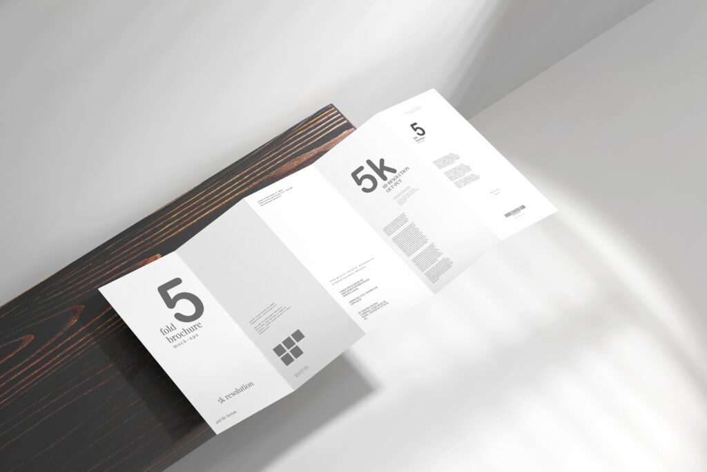 DL Size Five-Fold Brochure Mockup – MasterBundles