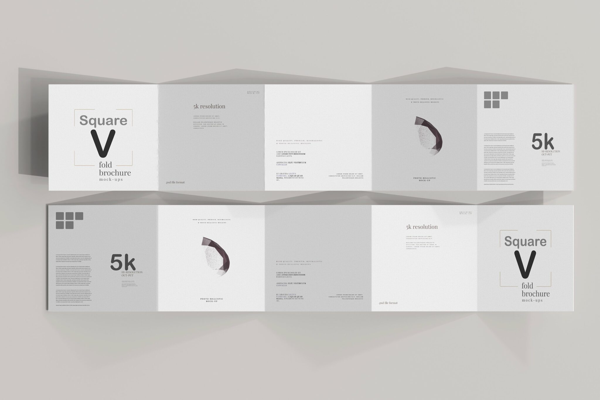 Square Five-Fold Brochure Mockup – MasterBundles