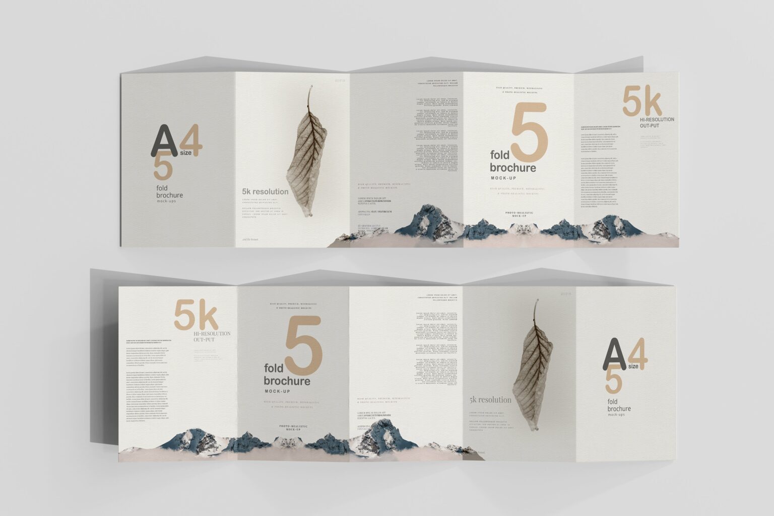 A4 Size Five Fold Brochure Mockup – MasterBundles